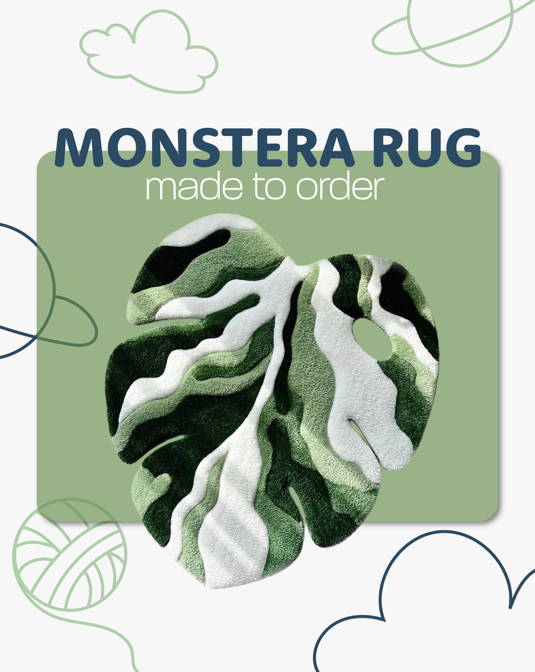 Made To Order Monstera Rug#N# – Labeled Masterpieces