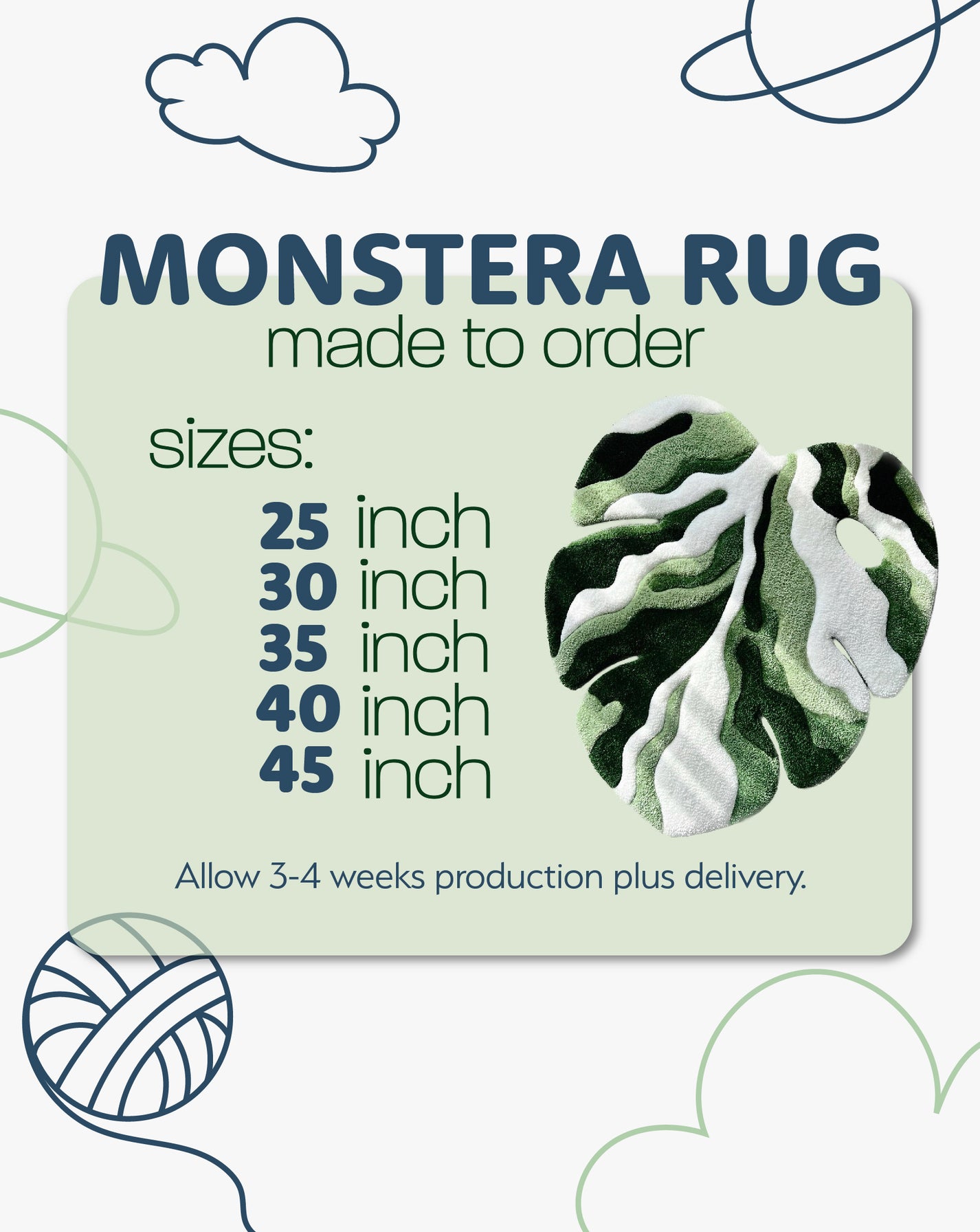 Made To Order Monstera Rug – Labeled Masterpieces